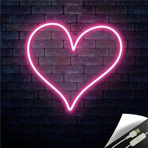 Urban Outfitters | Accents | Bright Pink Vivid Neon Led Heart Wall ...
